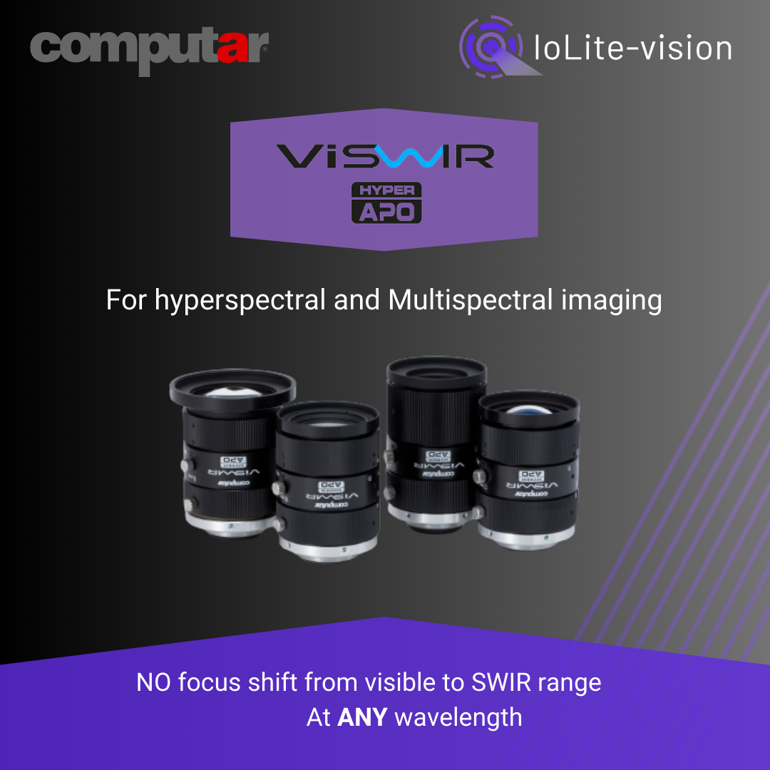 Computar ViSWIR Hyper-APO for Hyperspectral Imaging. - Iolite-Vision